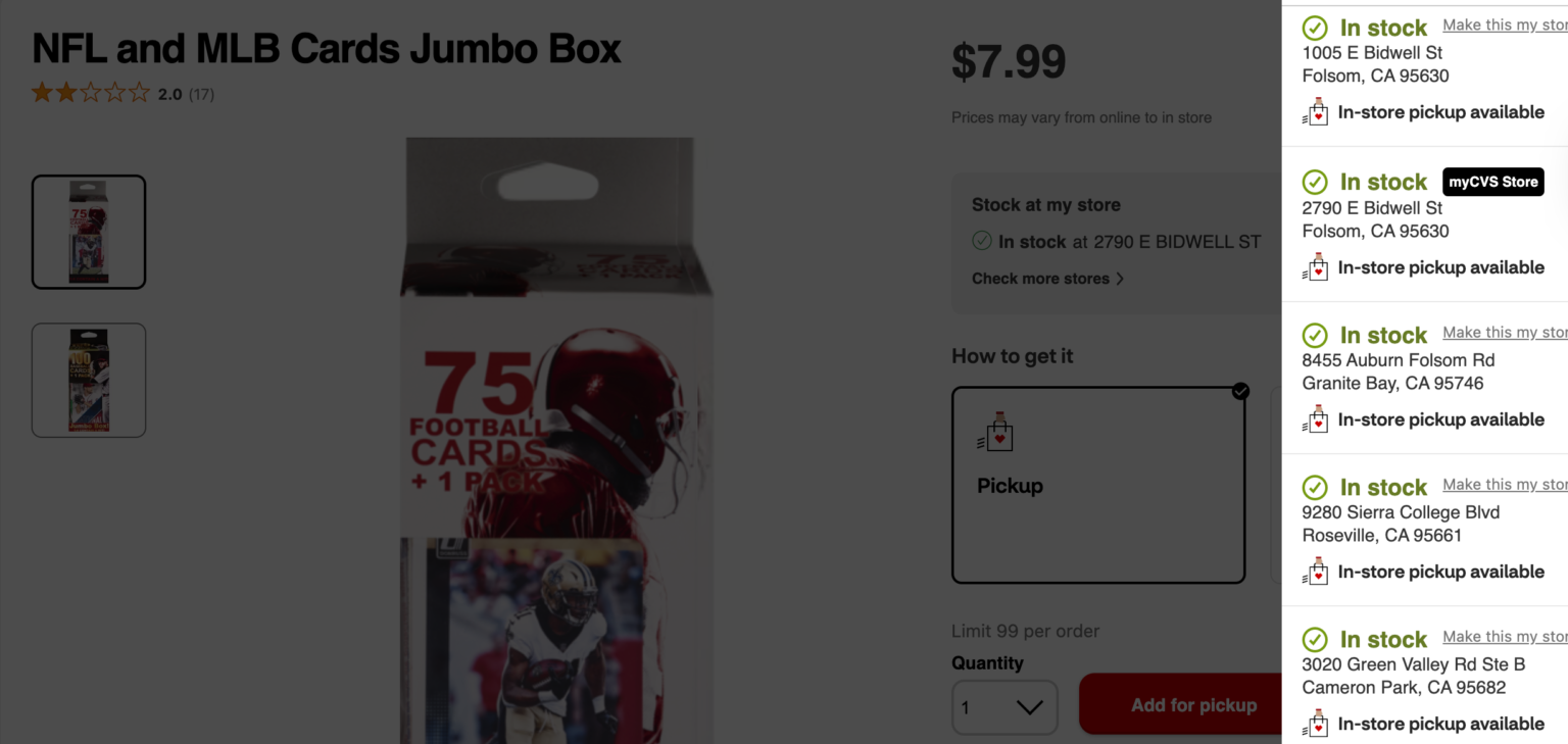 Here is Where to Find Sports Cards at CVS (Hint :Toys!)