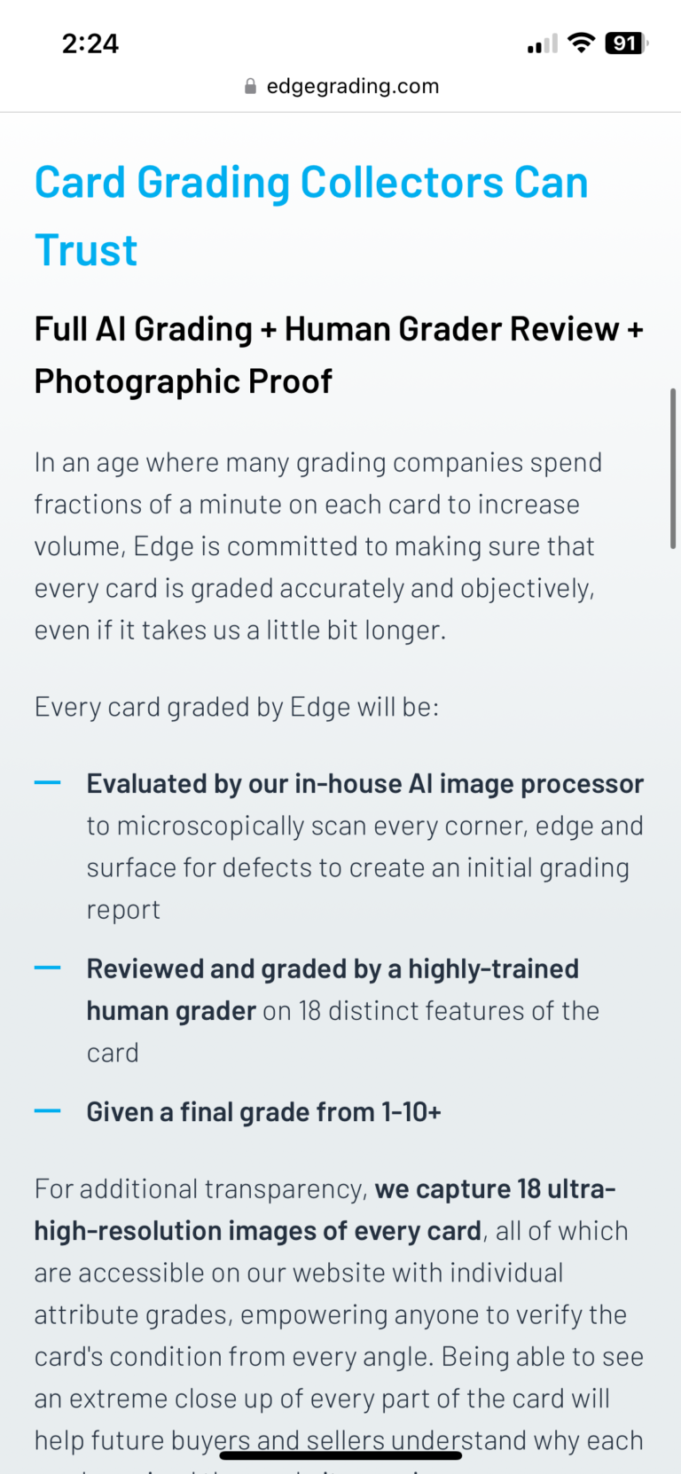 Edge Card Grading Review (I LOVE the Transparency)